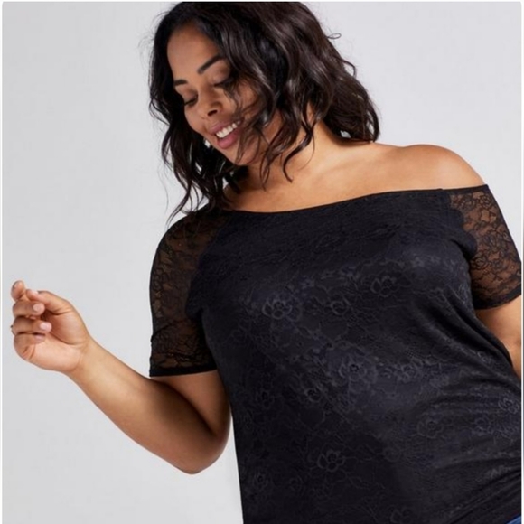torrid | Tops | Torrid Black Lace Off The Shoulder Top | Poshmark